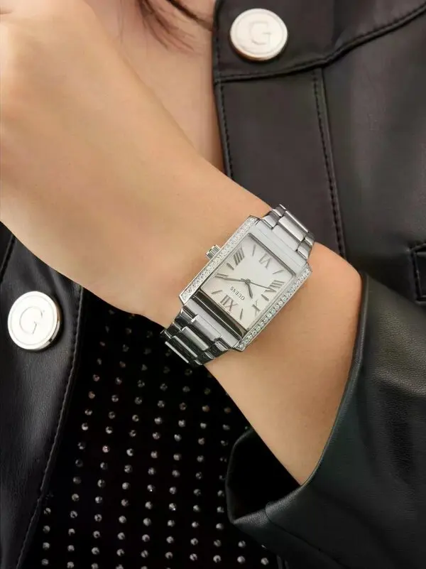 Guess Logo Detail 27mm Watch With Crystal-embellished Bezel