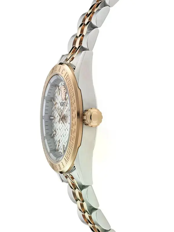 Versace V-code 36mm Watch With Greca-pattern Bezel