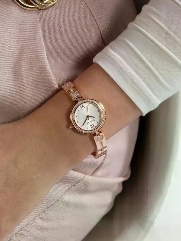 Guess Lovey 28mm Watch With Crystal-embellished Bezel