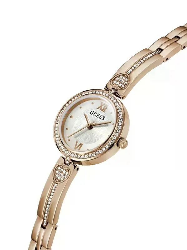 Guess Lovey 28mm Watch With Crystal-embellished Bezel