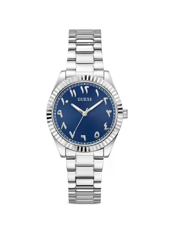 Guess Luna 36mm Watch With Fluted Bezel