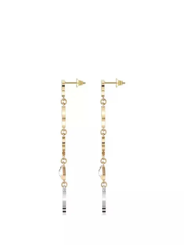 Philipp Plein Crystal Embellished Logo Pendant Drop Earrings