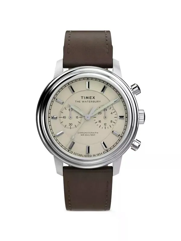 Timex® Waterbury Metropolitan Chronograph 41mm Stainless Steel Watch