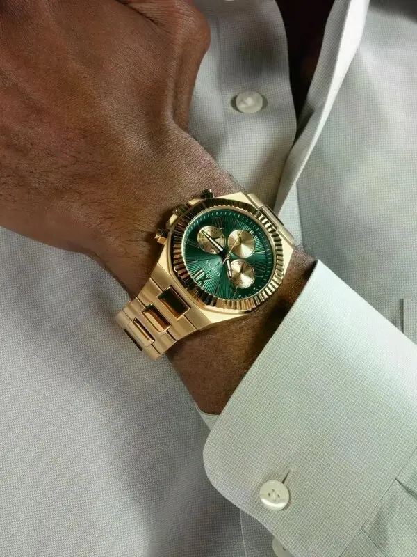 Guess Equity Fluted Bezel 44mm Watch