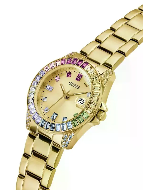 Guess Opaline 34mm Watch With Crystal Embellished Bezel