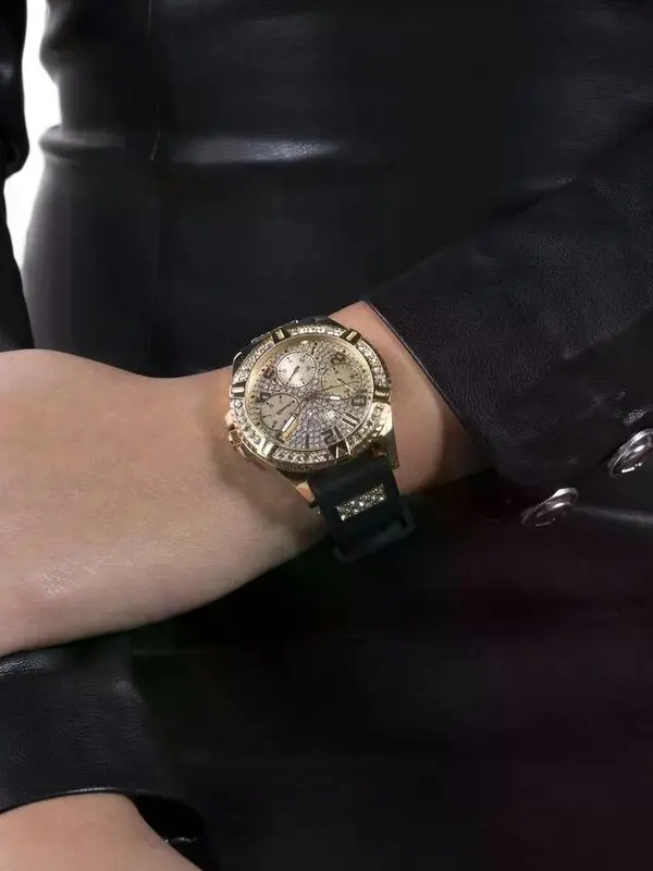Guess Lady Frontier Watch With Crystal Embellished Bezel