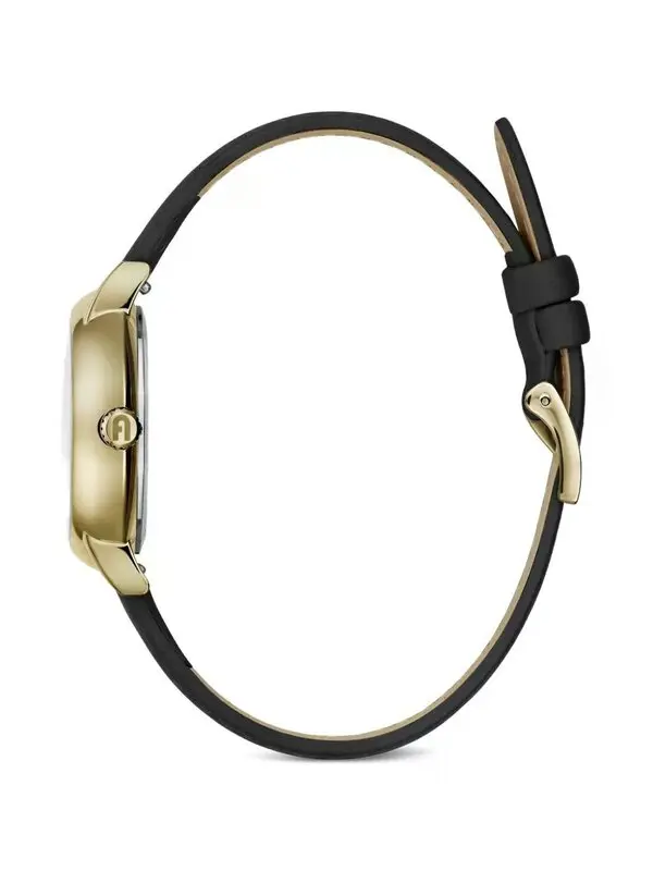 Furla Easy Shape 32mm Watch With Black Leather Strap