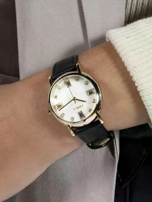Furla Easy Shape 32mm Watch With Black Leather Strap