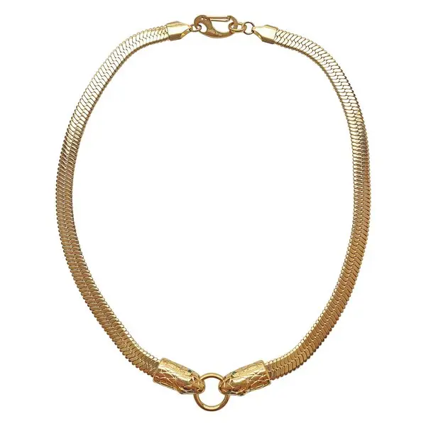 SMILLA BRAV Serpentina Choker Necklace With Snake Heads - Gold