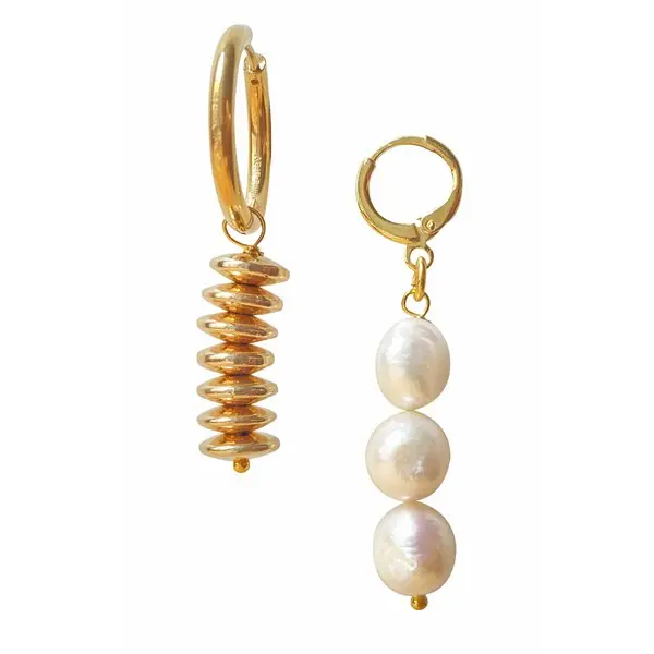 SMILLA BRAV Monopoli Earrings With Freshwater Pearls - Gold
