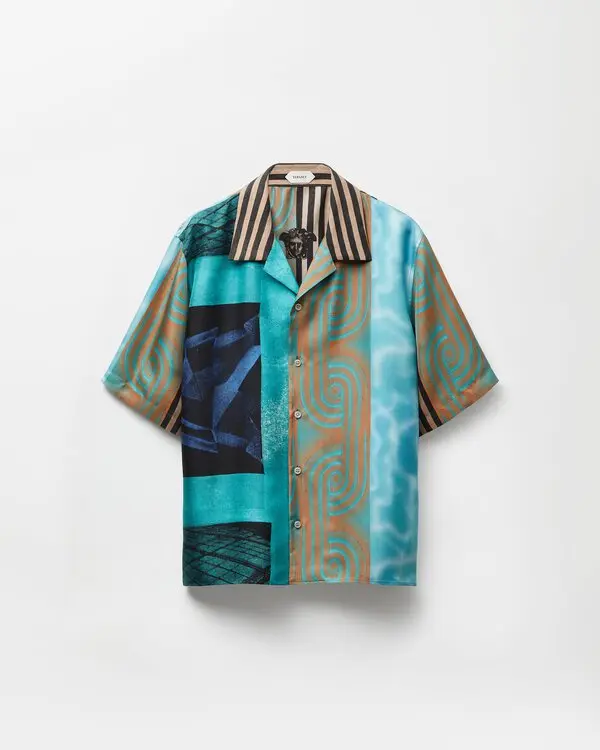Versace Printed Silk Twill Shirt