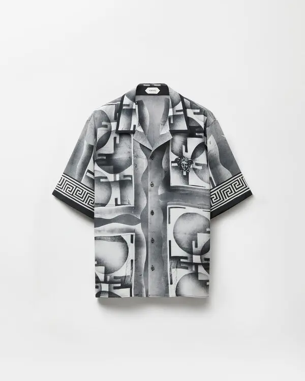 Versace Printed Crêpe De Chine Silk Shirt