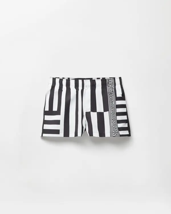 Versace Printed Swim Shorts - Black