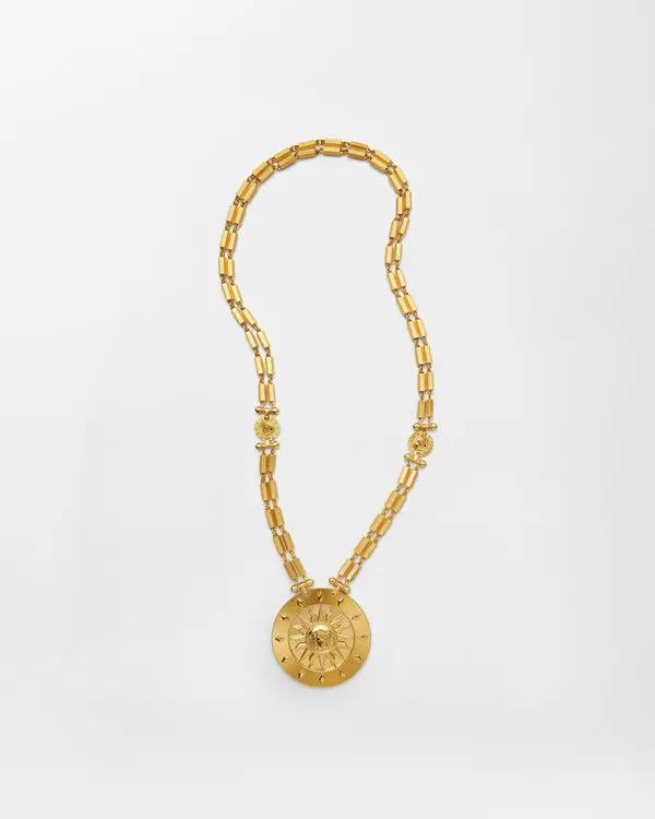 Versace Irradia Medusa Sunray Pendant Necklace - Gold
