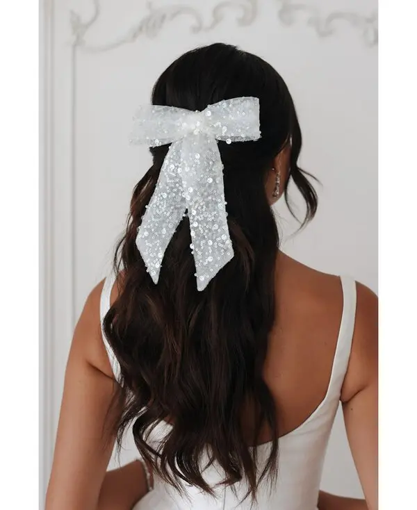UNTAMED PETALS Anna Sparkle Bow - White