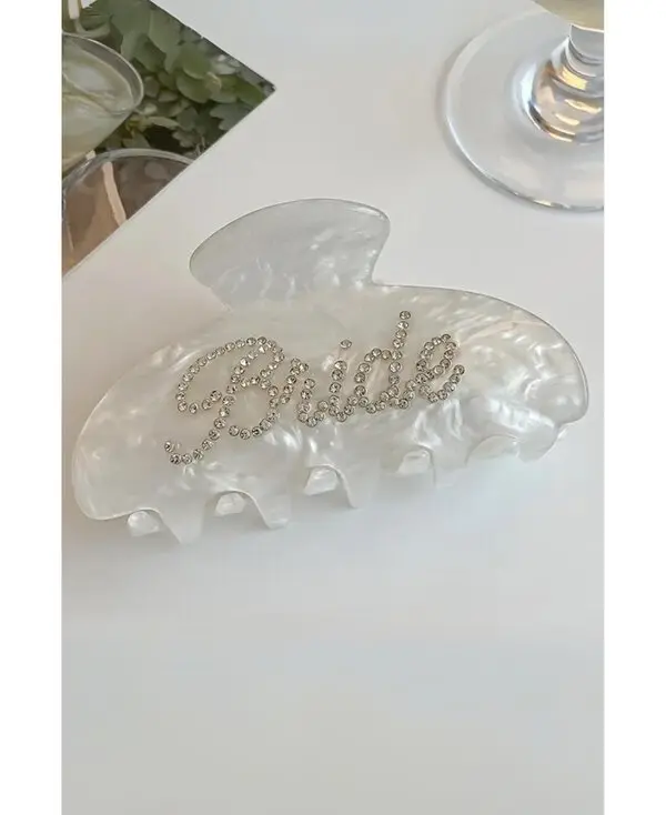 UNTAMED PETALS Bride Crystal Claw Clip - White