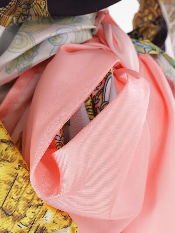 Comme Des Garçons Printed V-neck Shirt With Knot Detailing