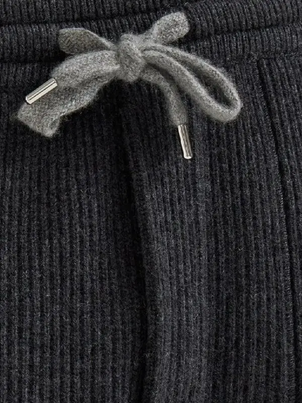 Brunello Cucinelli Drawstring Ribbed Track Pants - No