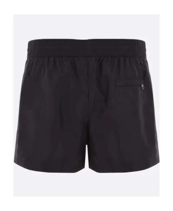 Dolce & Gabbana Logo Plaque Drawstring Swim Shorts - Black