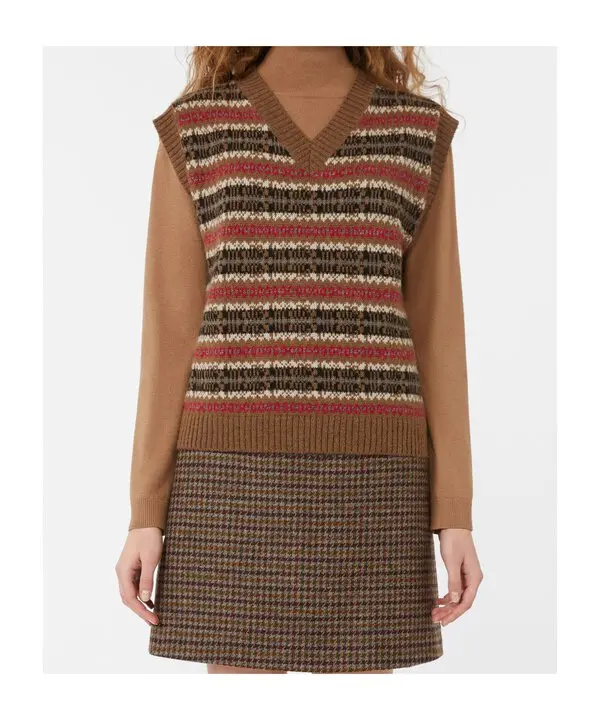Max Mara Wool And Alpaca Jacquard Gilet