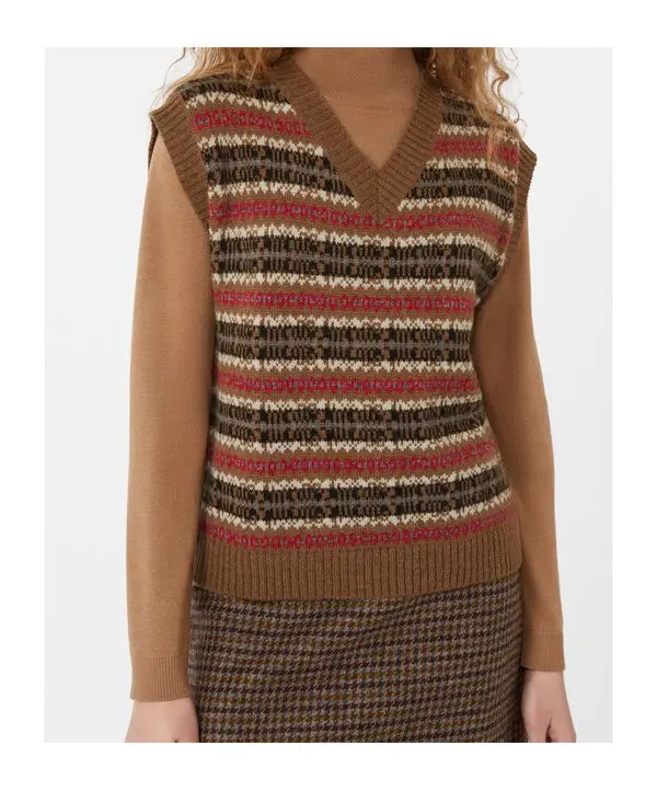 Max Mara Wool And Alpaca Jacquard Gilet