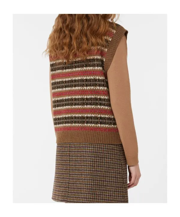 Max Mara Wool And Alpaca Jacquard Gilet