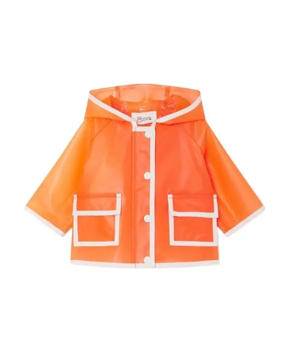 Bonpoint Hooded Contrast-trim Rain Coat