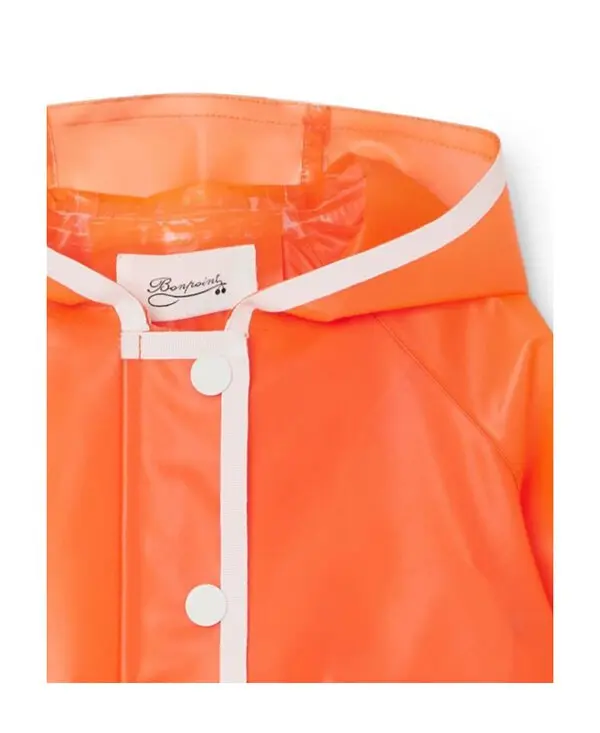 Bonpoint Hooded Contrast-trim Rain Coat