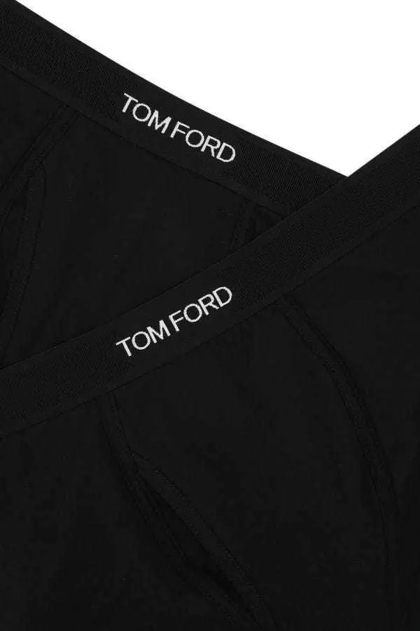 TOM FORD Logo Waistband Boxer Briefs Bi-pack - Black