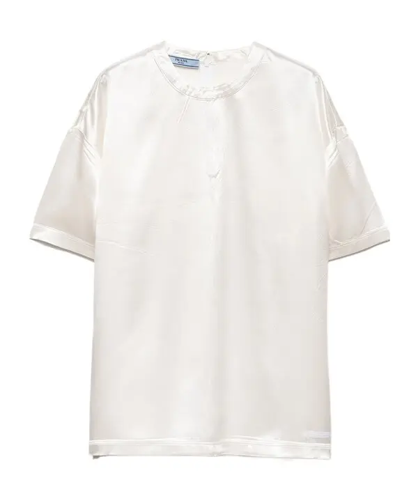 Prada Short-sleeved Satin Top - White