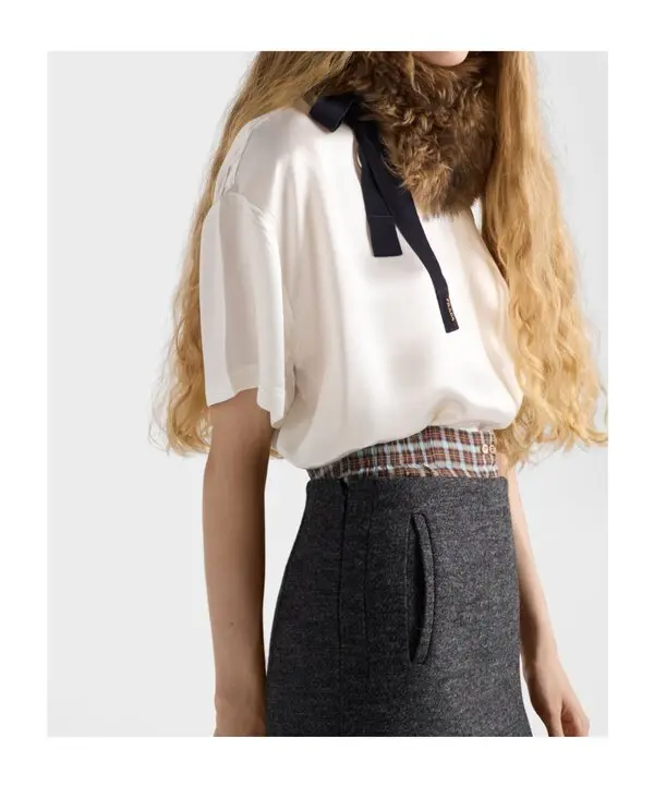 Prada Short-sleeved Satin Top
