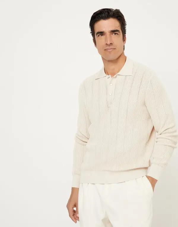 Brunello Cucinelli Perforated Cotton Polo Shirt