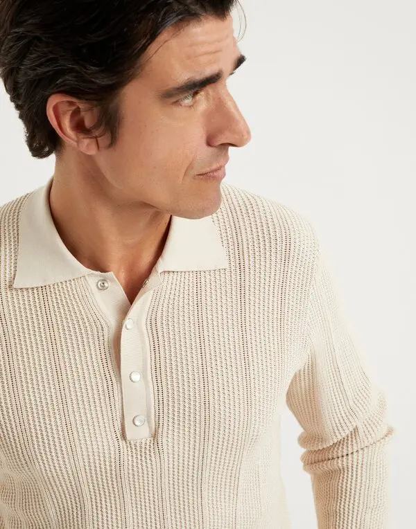 Brunello Cucinelli Perforated Cotton Polo Shirt