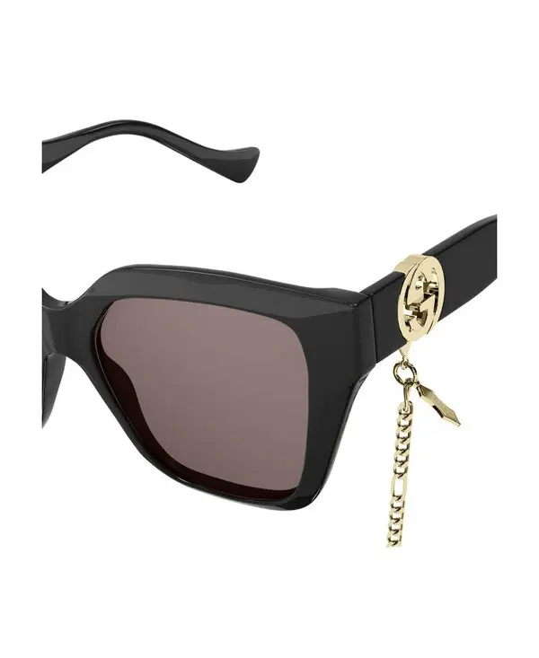 Gucci Rectangular Frame Chain-detailed Sunglasses