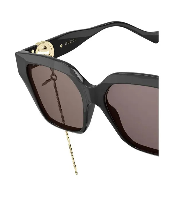 Gucci Rectangular Frame Chain-detailed Sunglasses