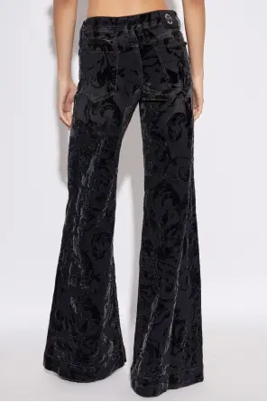 Versace Velvet Burnout Flare Pants