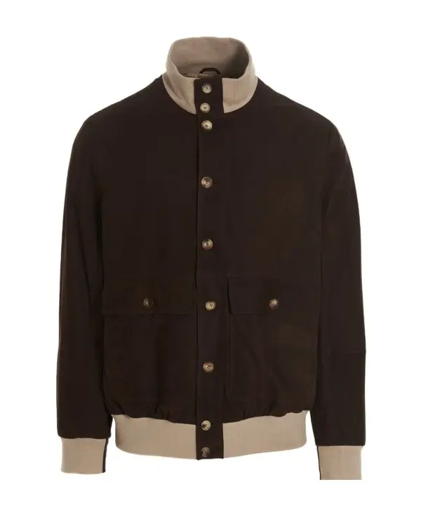 Brunello Cucinelli Buttoned Long-sleeved Bomber Jacket