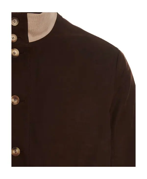 Brunello Cucinelli Buttoned Long-sleeved Bomber Jacket