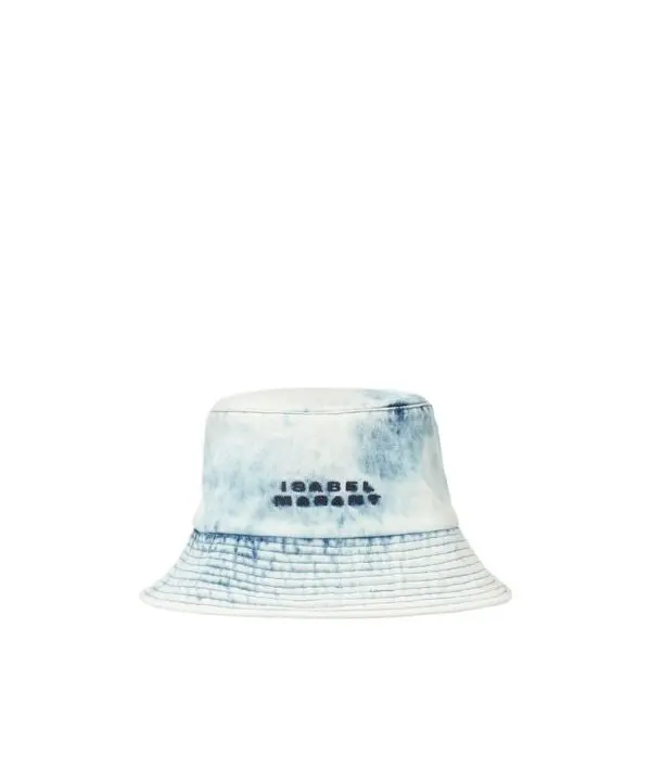 Isabel Marant Étoile Embroidered Logo Denim Bucket Hat - Light Blue