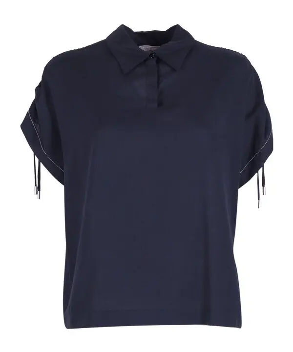 Peserico Short Sleeve Drawstring Cuff Blouse