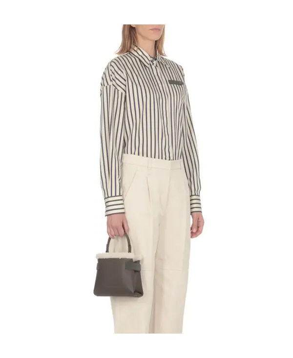 Brunello Cucinelli Striped Long-sleeved Shirt