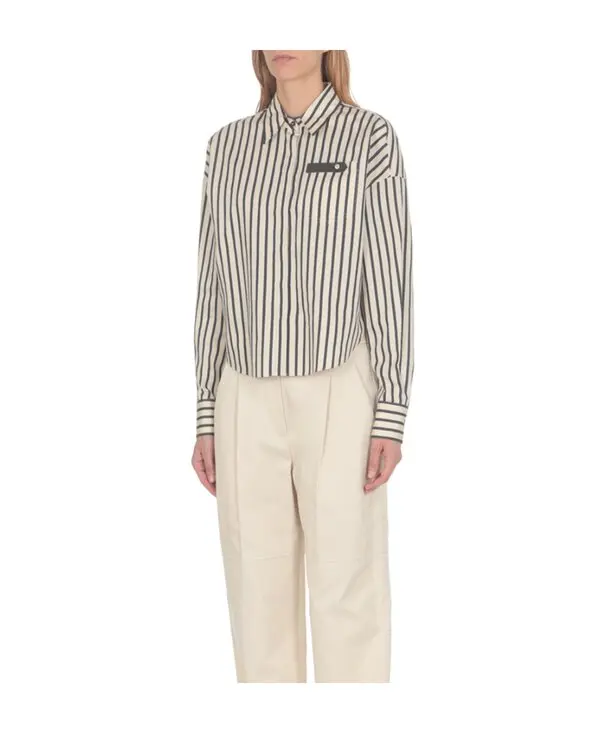 Brunello Cucinelli Striped Long-sleeved Shirt