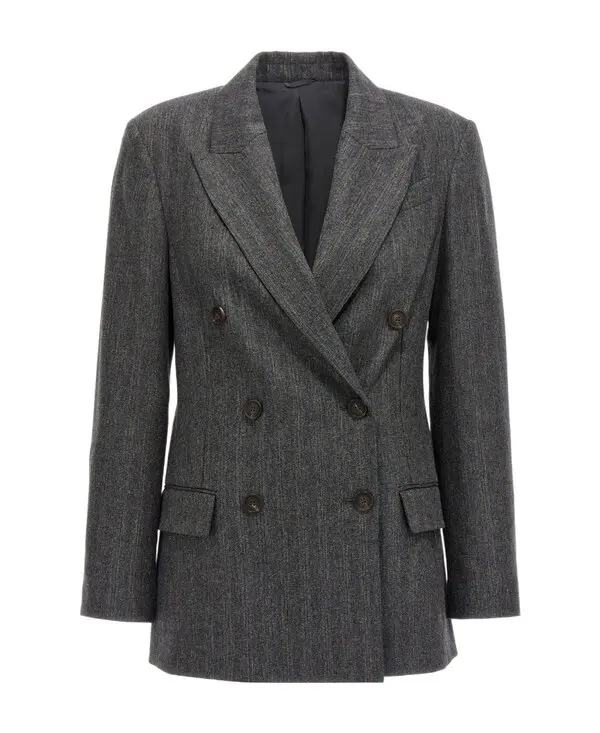 Brunello Cucinelli Striped Double-breasted Blazer