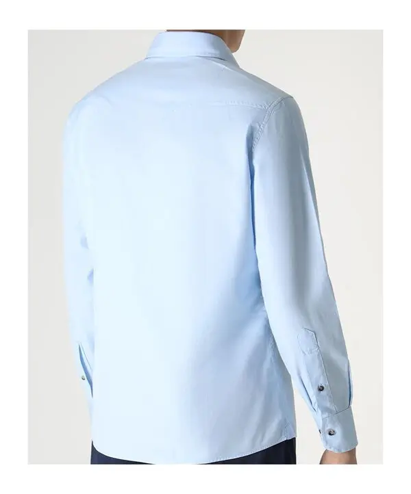 Brunello Cucinelli Collared Long-sleeved Shirt - Blue