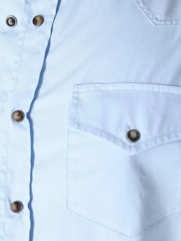 Brunello Cucinelli Collared Long-sleeved Shirt - Blue