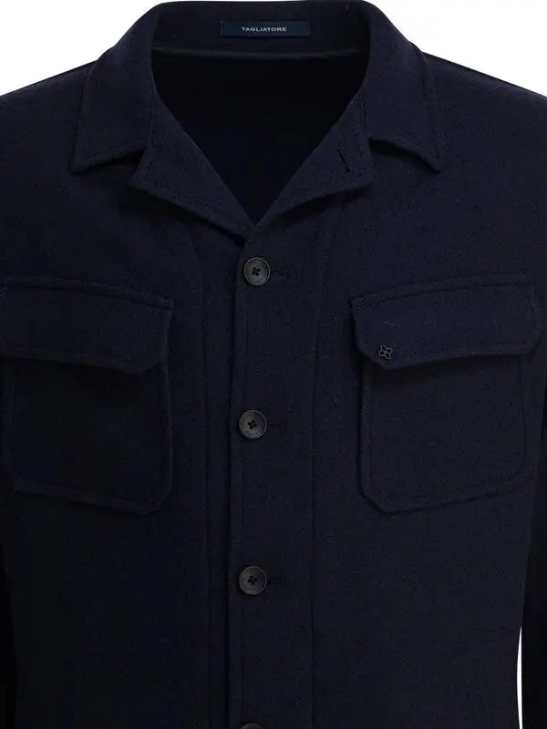 Tagliatore Long-sleeved Button-up Jacket With Lapel Collar
