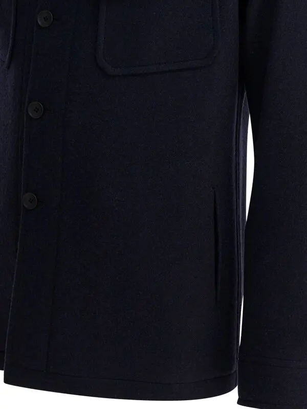 Tagliatore Long-sleeved Button-up Jacket With Lapel Collar