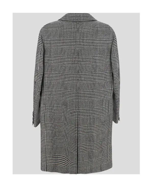 Brunello Cucinelli Long-sleeved Double-breasted Checked Coat