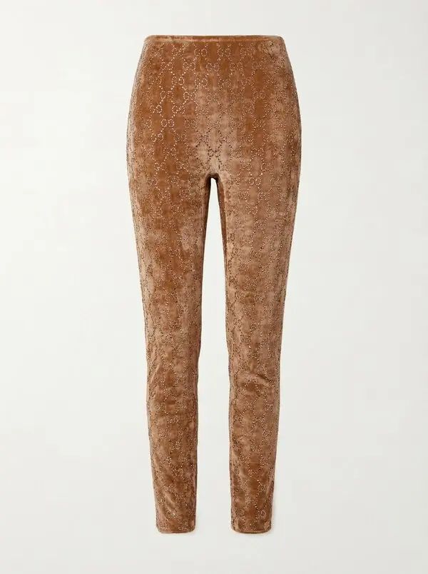 Gucci Monogrammed Velvet Trousers