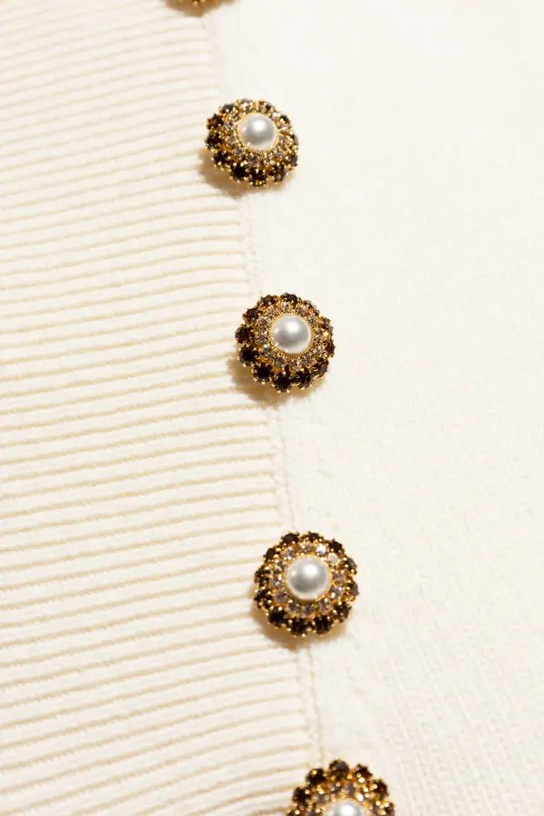 Dolce & Gabbana V-neck Knitted Vest With Embellished Buttons